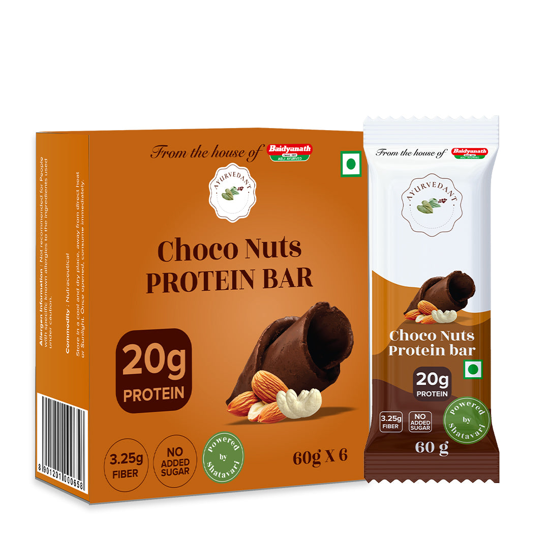 Choco Nuts Protein Bar – Powered by Shatavari (Pack of 6) – Ayurvedant