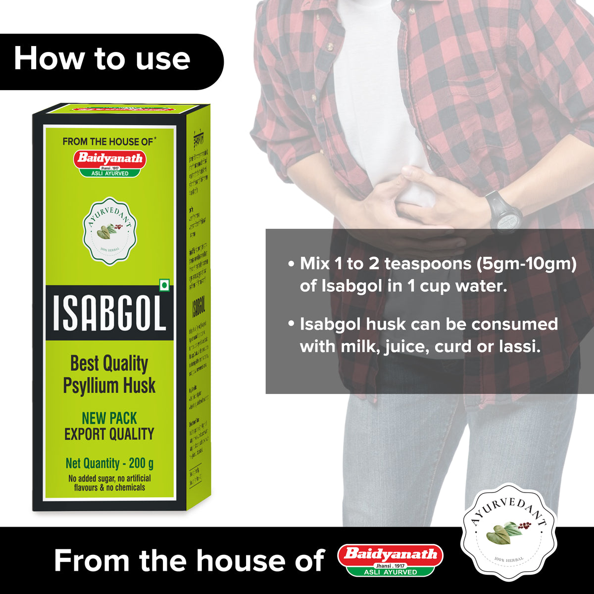 Isabgol Psyllium Husk Powder 200 Gm – Ayurvedant